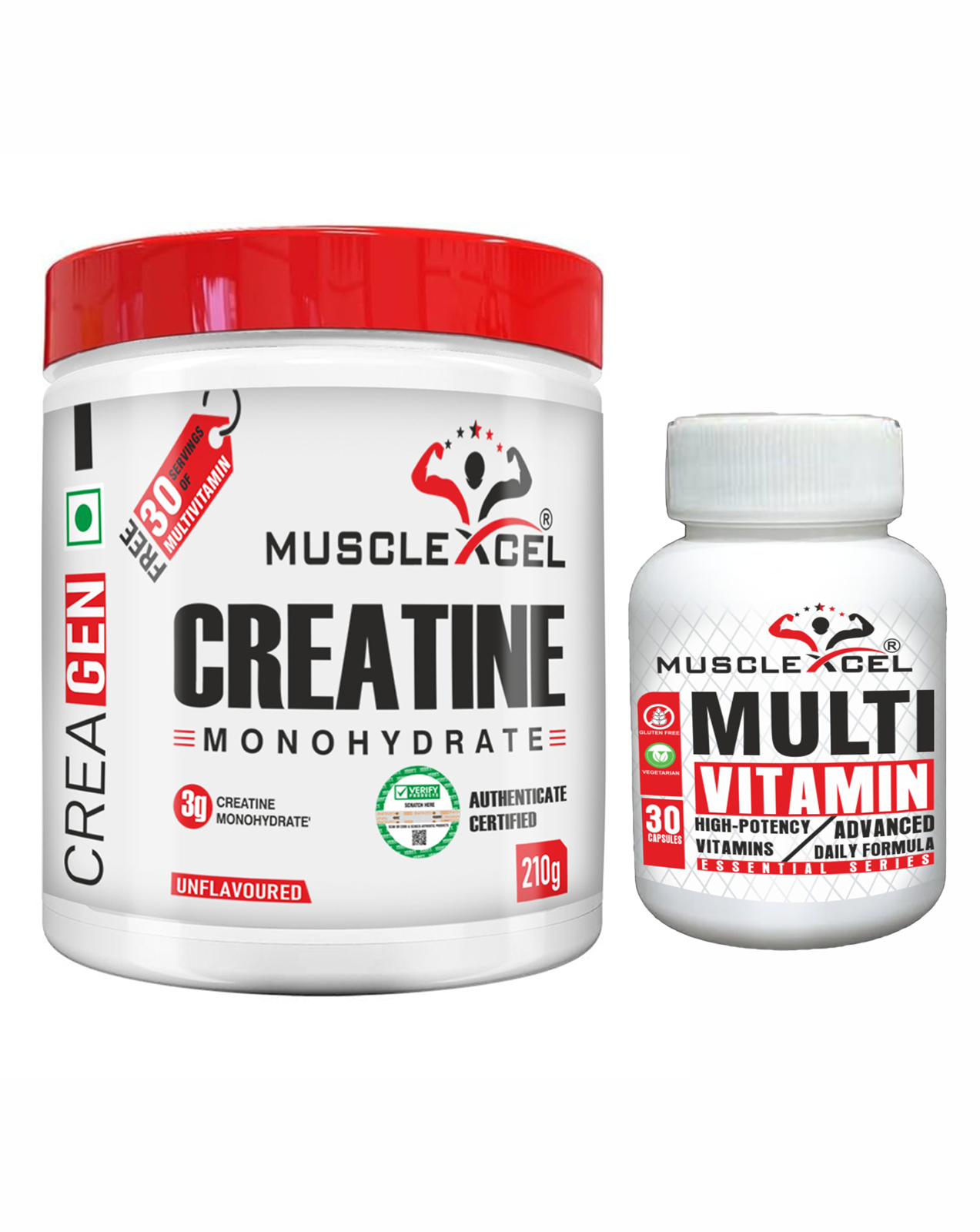 Muscle Xcel Creatine Monohydrate with Free Multivitamin – Muscle Excel